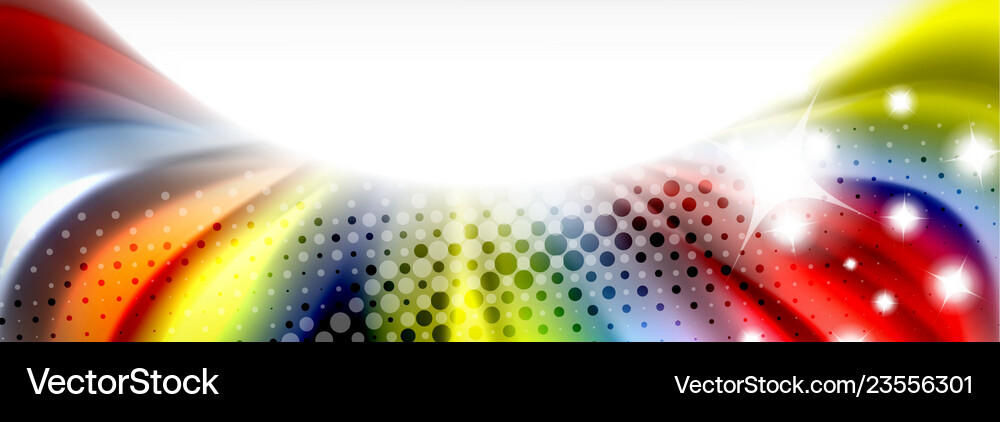 Abstract wave lines liquid fluid rainbow style Vector Image