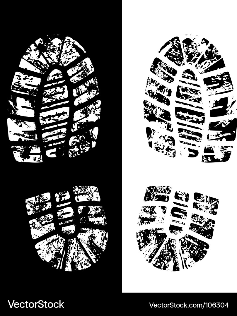 Grungy footprint Royalty Free Vector Image - VectorStock