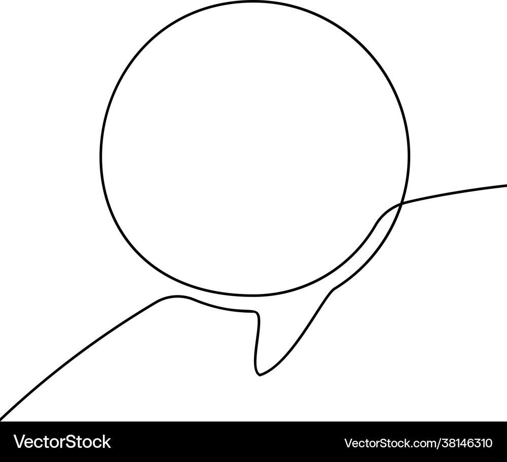 Continuous line drawing round speech bubble Vector Image
