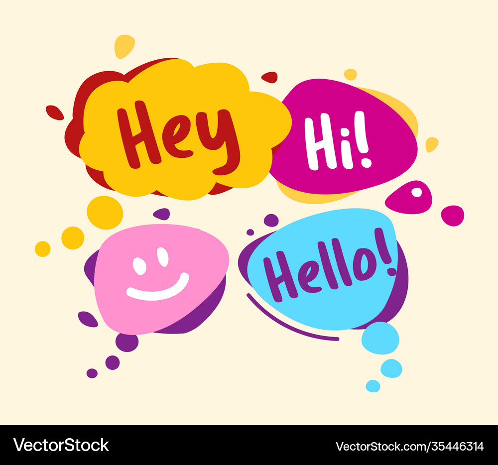 Concept speech bubbles in comic style hey hello Vector Image