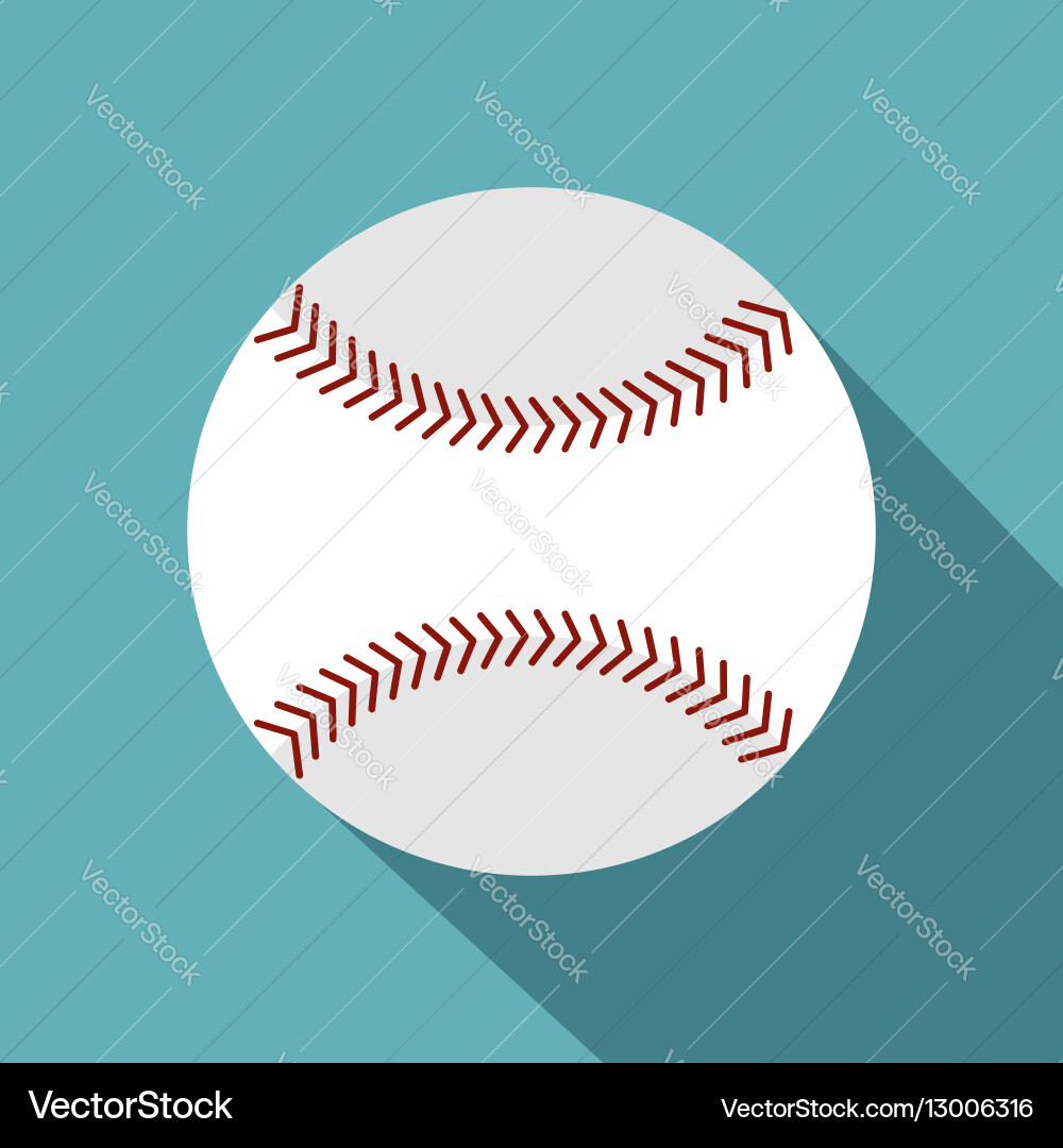 Softball ball icon flat style Royalty Free Vector Image