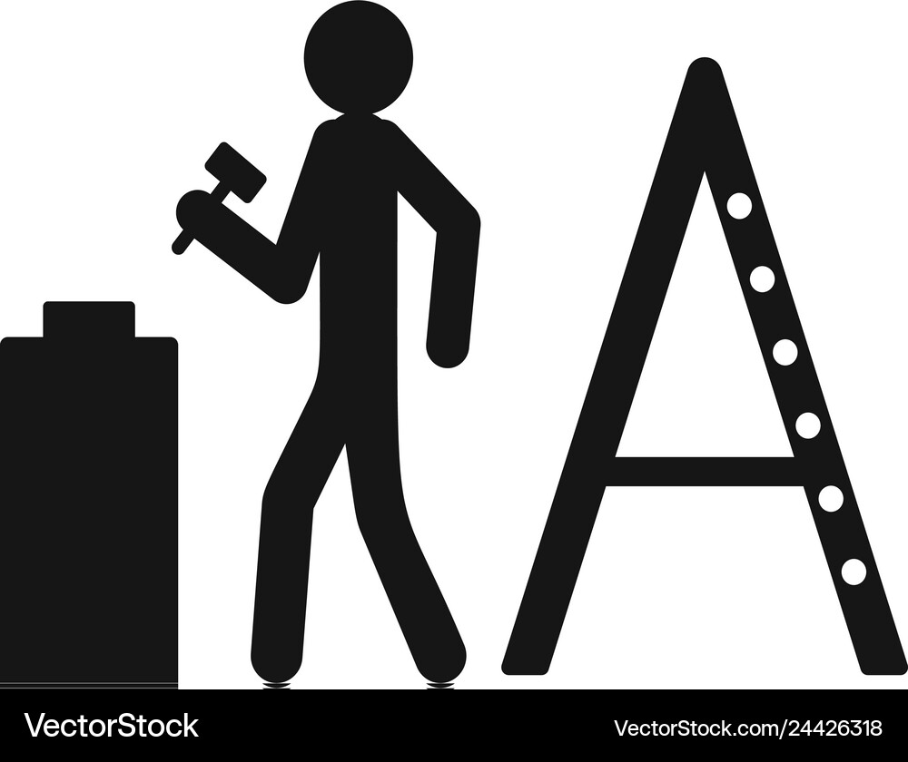 Repair man worker icon isolated on white Vector Image