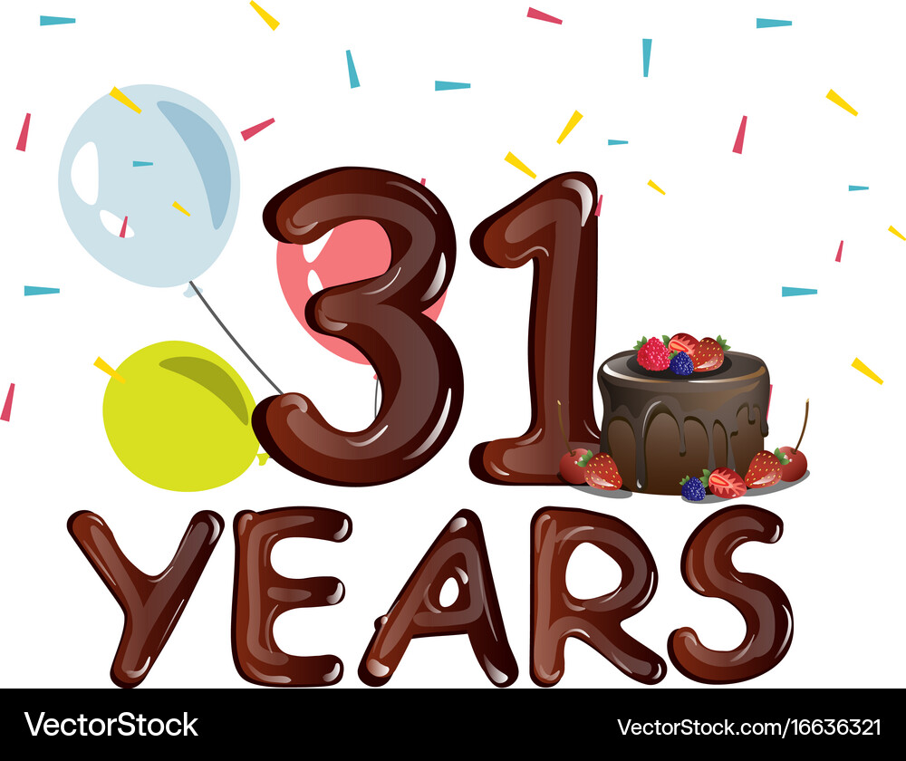 Happy birthday thirty one 31 year Royalty Free Vector Image