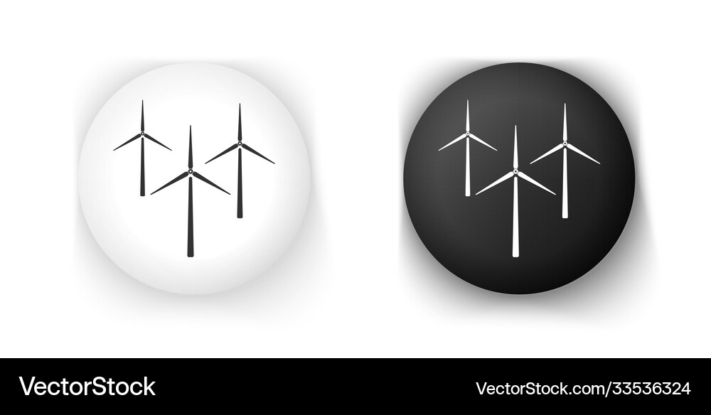 Black and white wind turbine icon isolated Vector Image