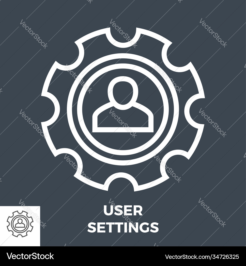 User settings line icon Royalty Free Vector Image