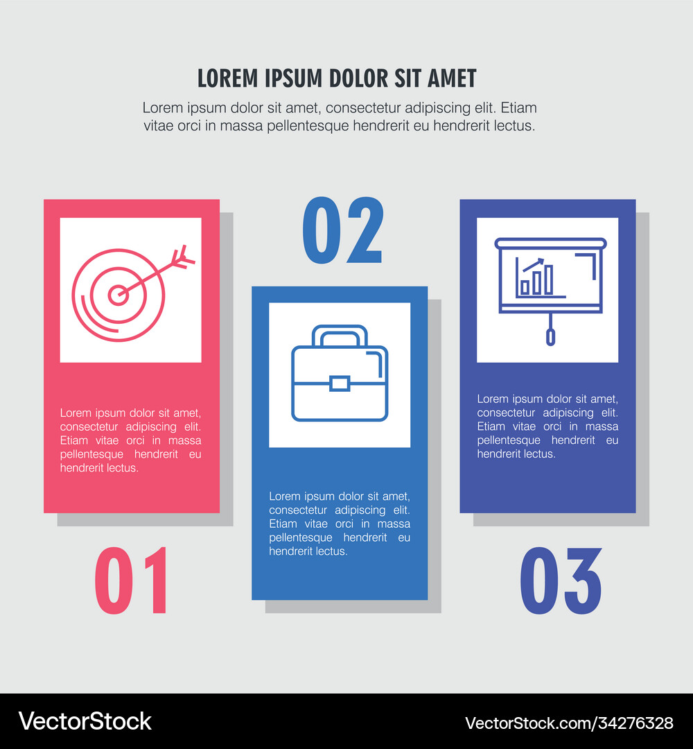 Infographic steps target suitcase and board Vector Image