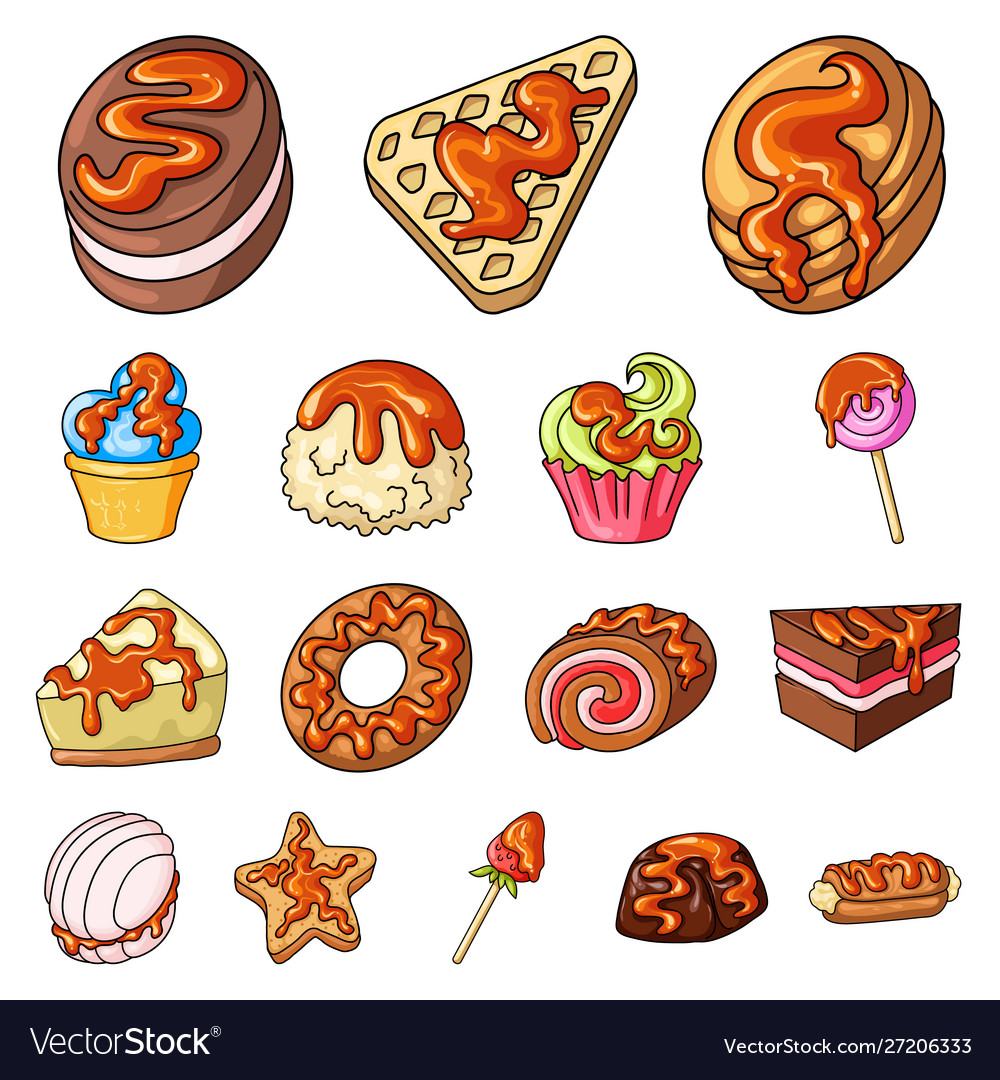 Dessert and sweet icon set Royalty Free Vector Image