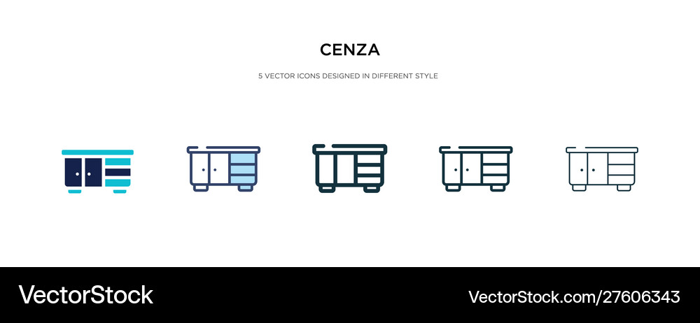 Cenza icon in different style two colored Vector Image