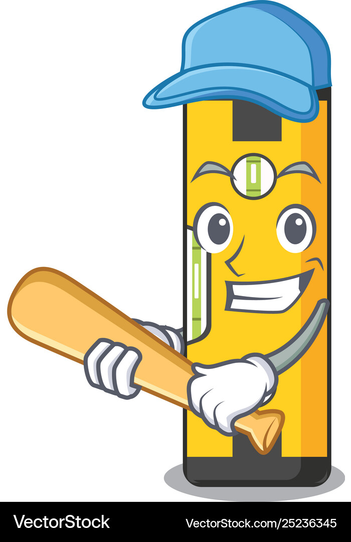 Playing baseball spirit level isolated Royalty Free Vector