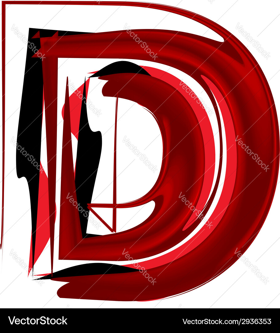 Artistic font letter D Royalty Free Vector Image - VectorStock