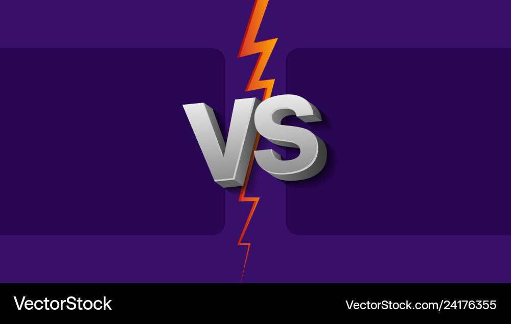 Vs letters on ultraviolet background Royalty Free Vector