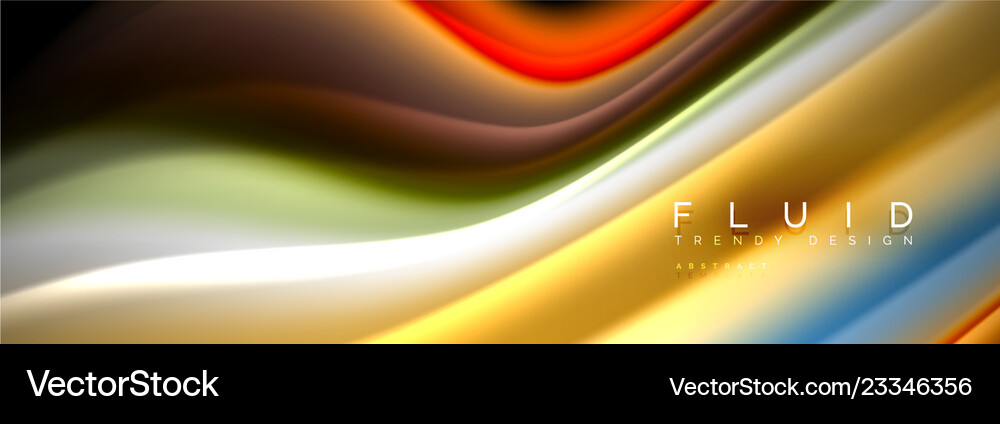Bright colorful liquid fluid lines on black Vector Image