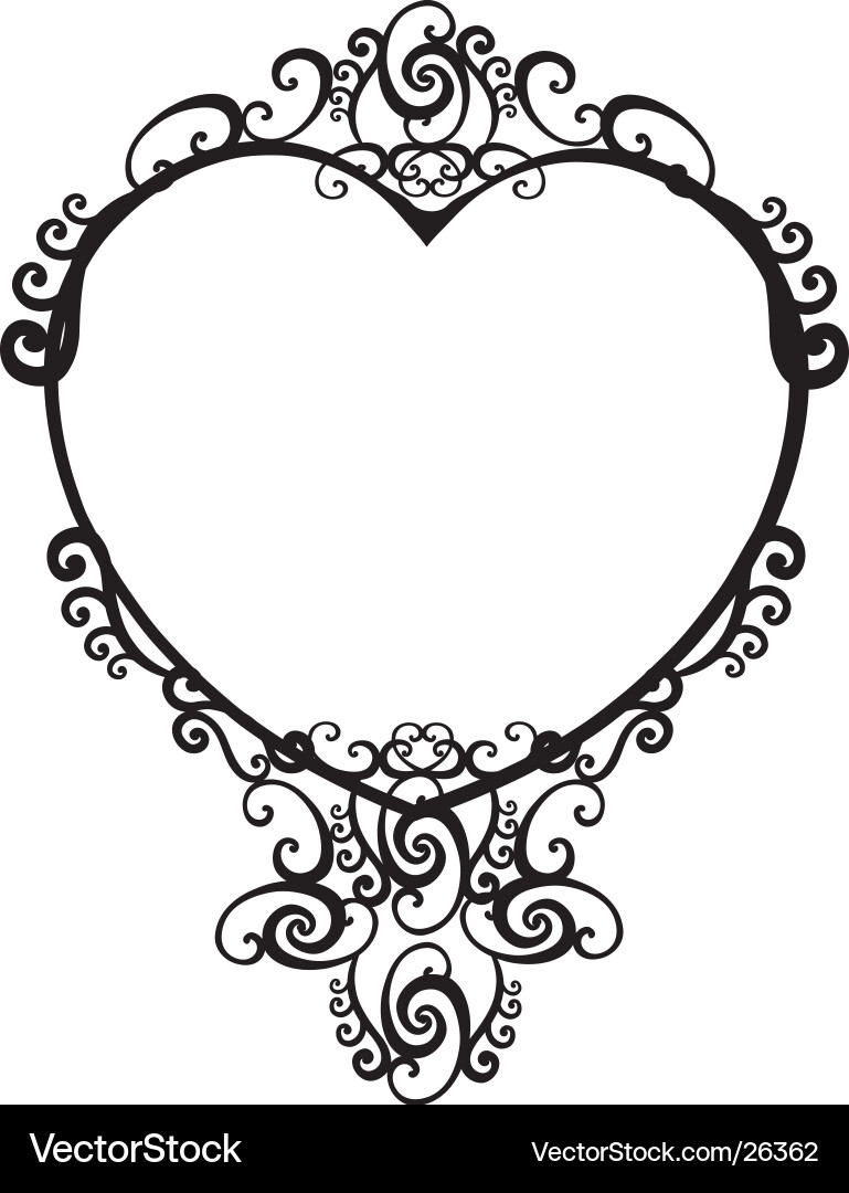 Vintage heart frame Royalty Free Vector Image - VectorStock