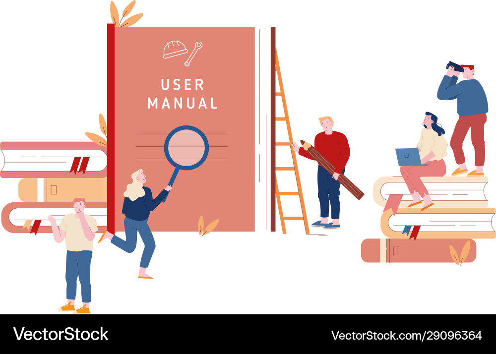 User manual concept people with some office stuff Vector Image