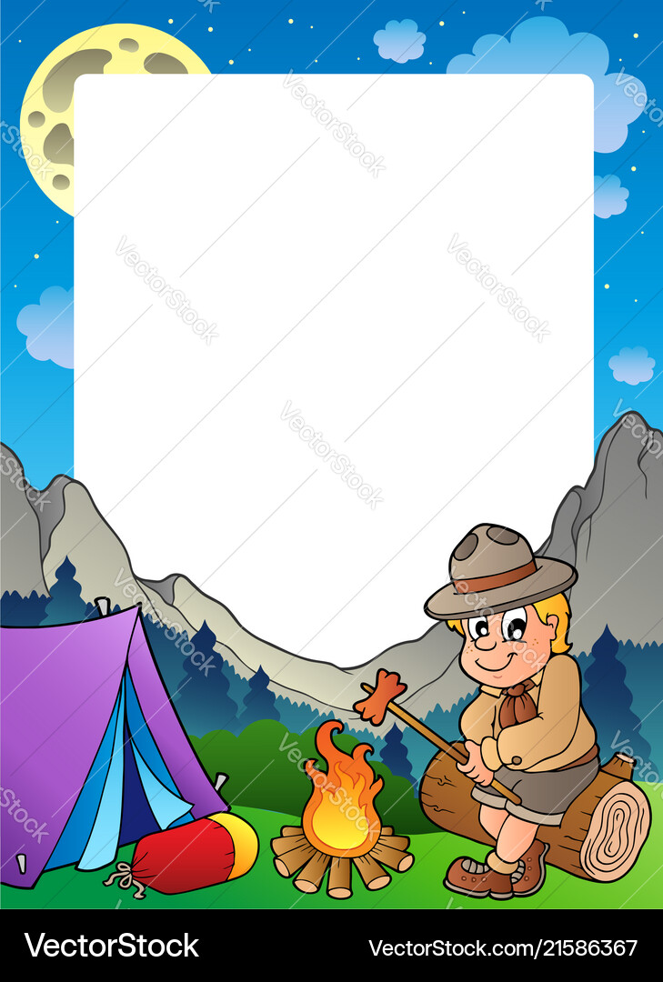 Summer frame with scout theme 3 Royalty Free Vector Image