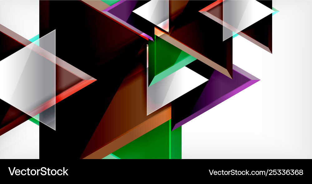 Glossy shiny triangles background Royalty Free Vector Image
