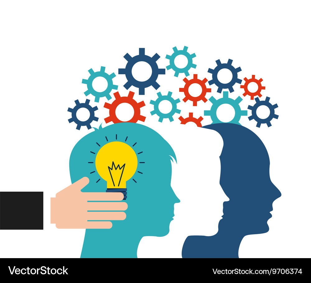 Creativity icon and human head design Royalty Free Vector