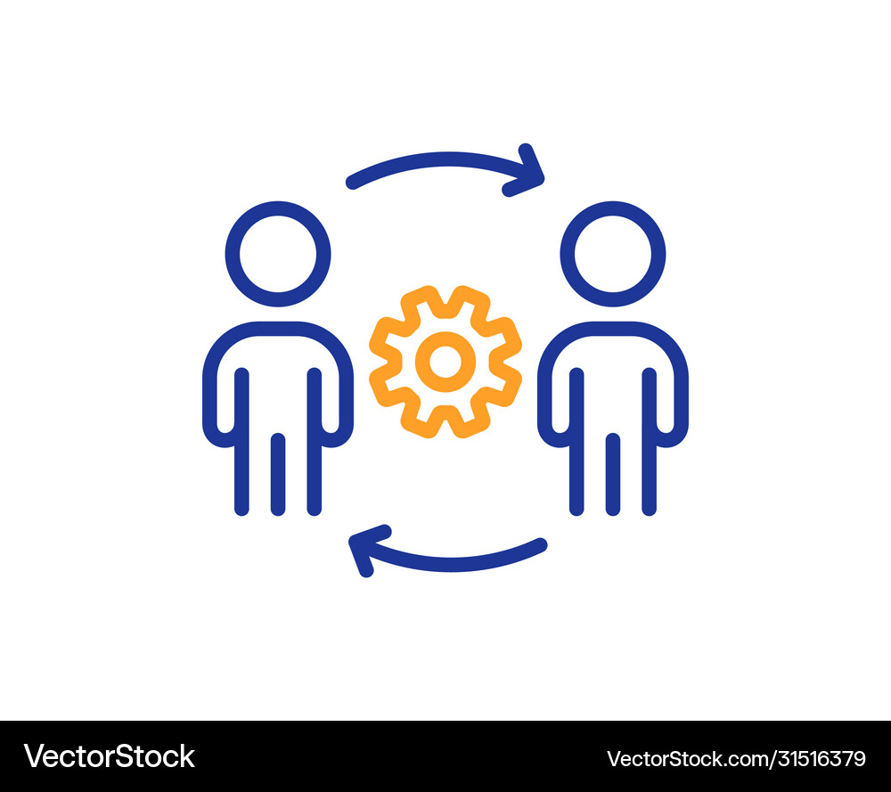 Engineering team line icon engineer or architect Vector Image