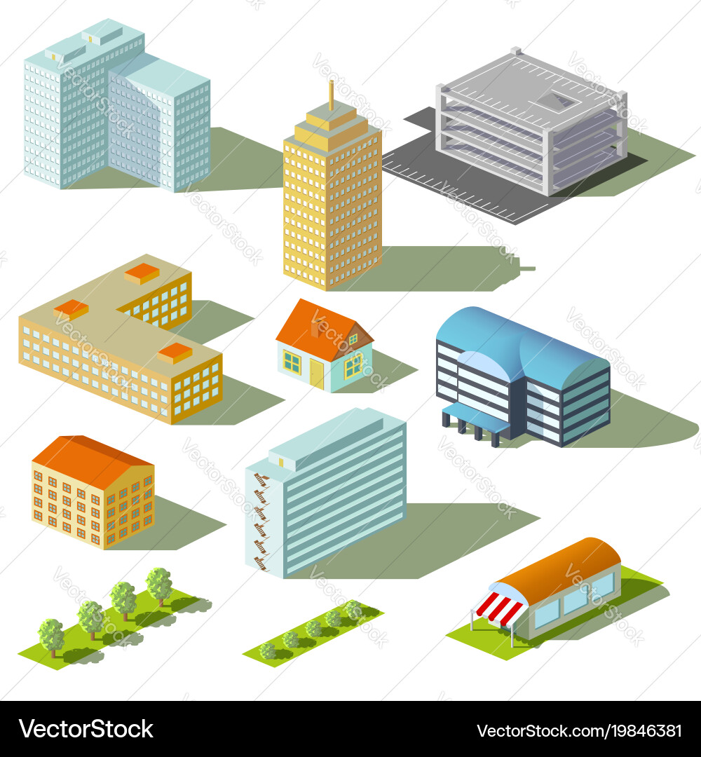 Houses and buildings Royalty Free Vector Image