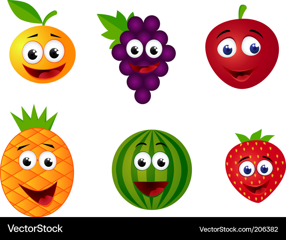 Fruits cartoon Royalty Free Vector Image - VectorStock