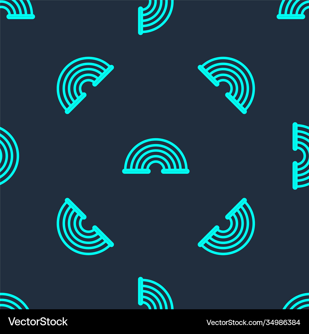 Green line rainbow icon isolated seamless pattern Vector Image