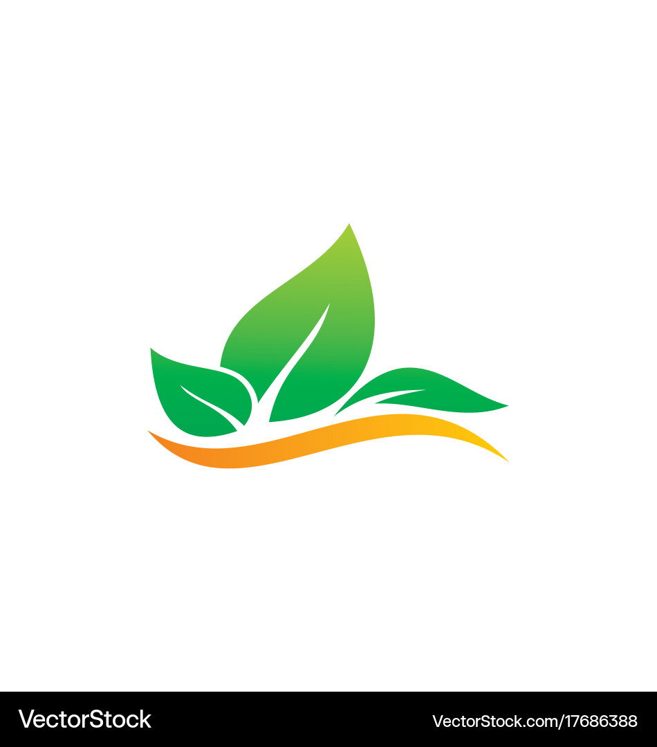 Green leaf eco environment logo Royalty Free Vector Image