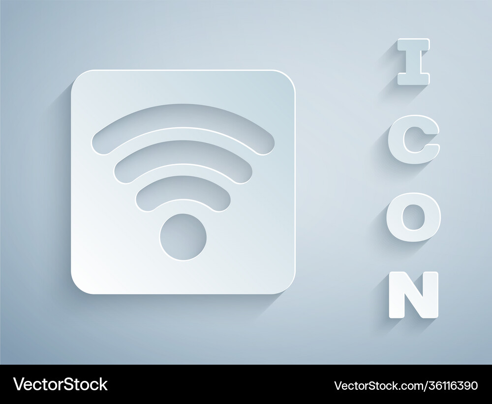 Paper cut wi-fi wireless internet network symbol Vector Image
