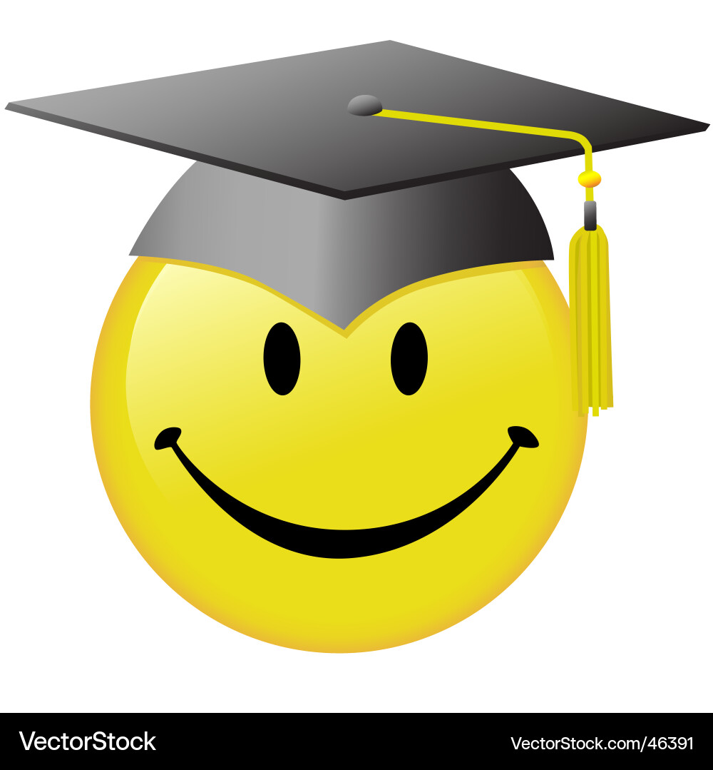 Graduation smiley face Royalty Free Vector Image