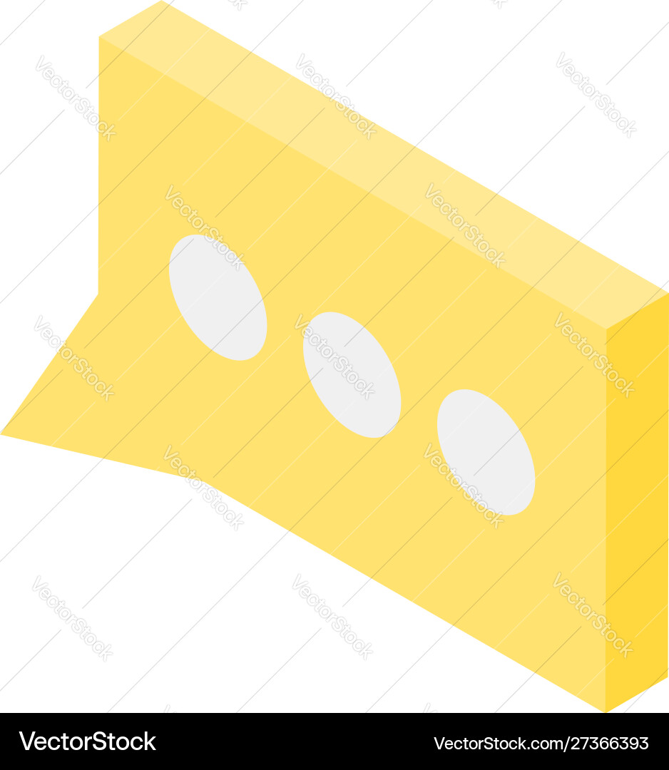 Modern yellow chat icon isometric style Royalty Free Vector