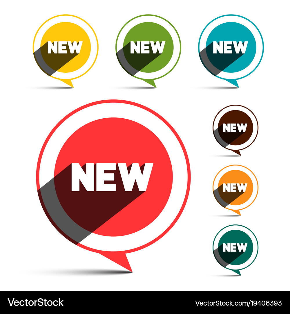 New labels circle label isolated on white Vector Image