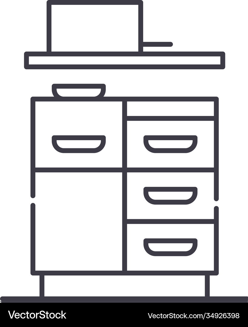 Kitchen storage icon linear isolated Royalty Free Vector
