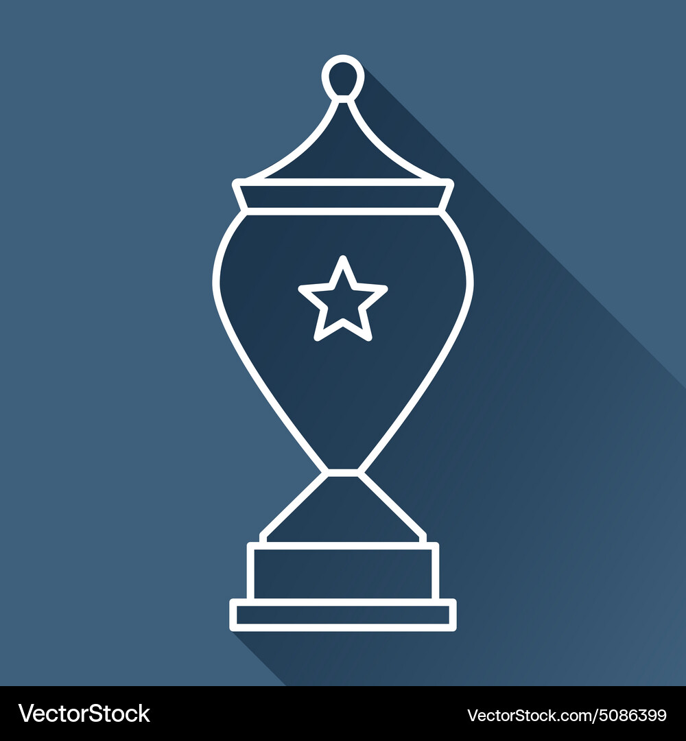 Flat white trophy Royalty Free Vector Image - VectorStock