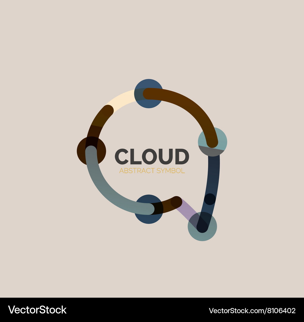 Flat linear design speech cloud logo talk bubble Vector Image