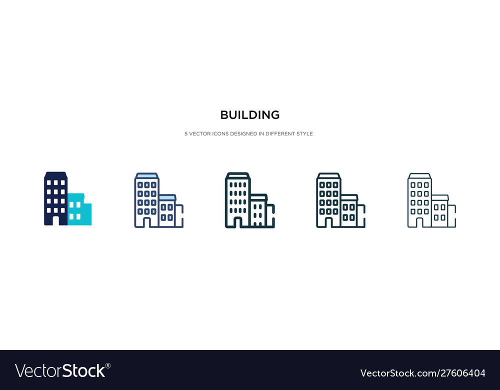 Building icon in different style two colored Vector Image Building icon in different style two colored Vector Image