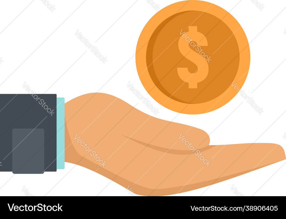 Crowdfunding keep money icon flat isolated Vector Image