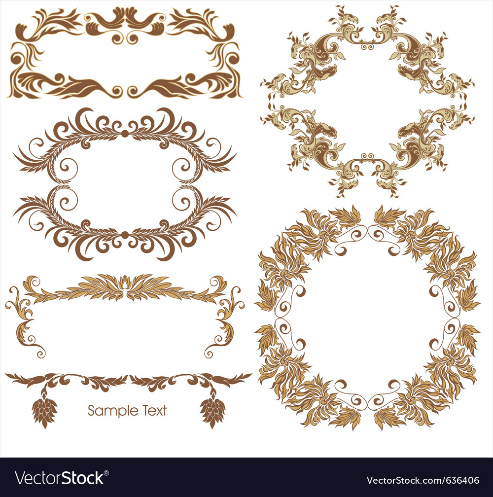 Golden borders Royalty Free Vector Image - VectorStock