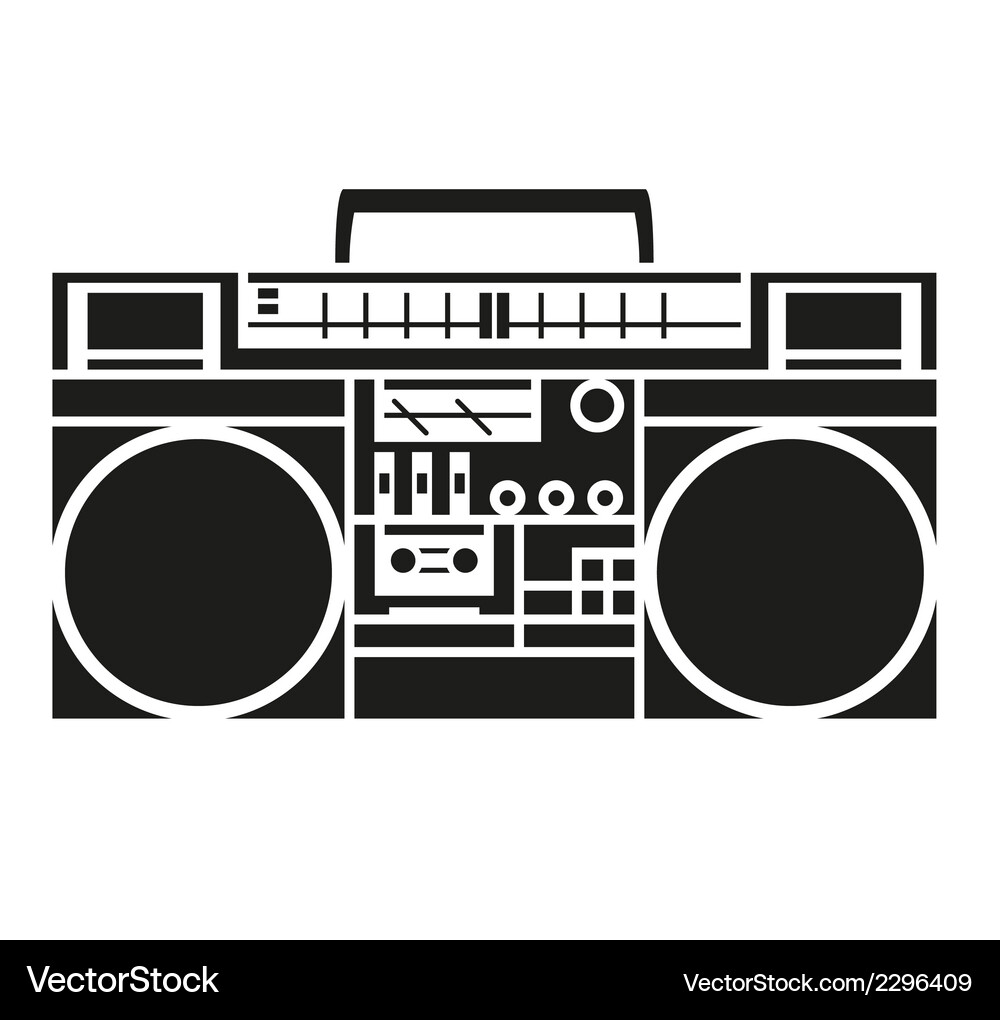 Vintage Radio Cassette Player Royalty Free Vector Image