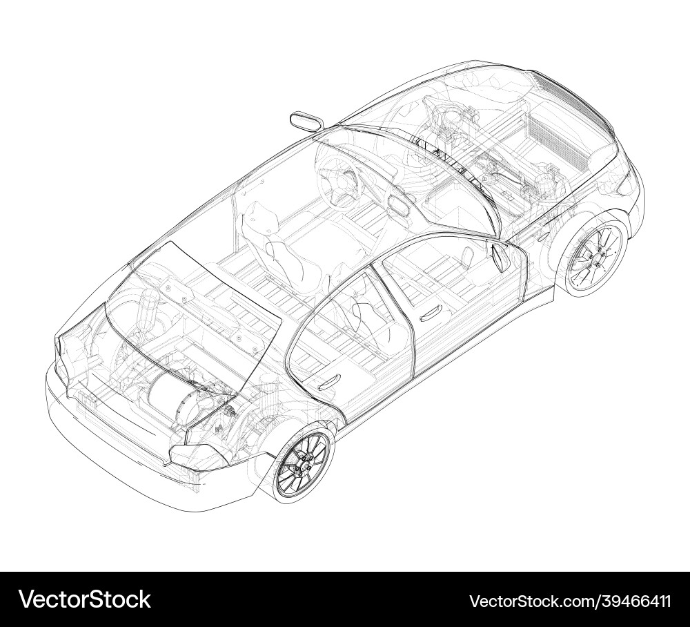 Electric vehicle sketch Royalty Free Vector Image