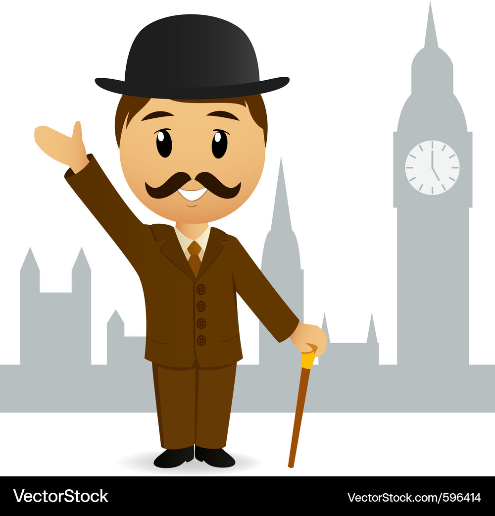 Cartoon english gentleman Royalty Free Vector Image