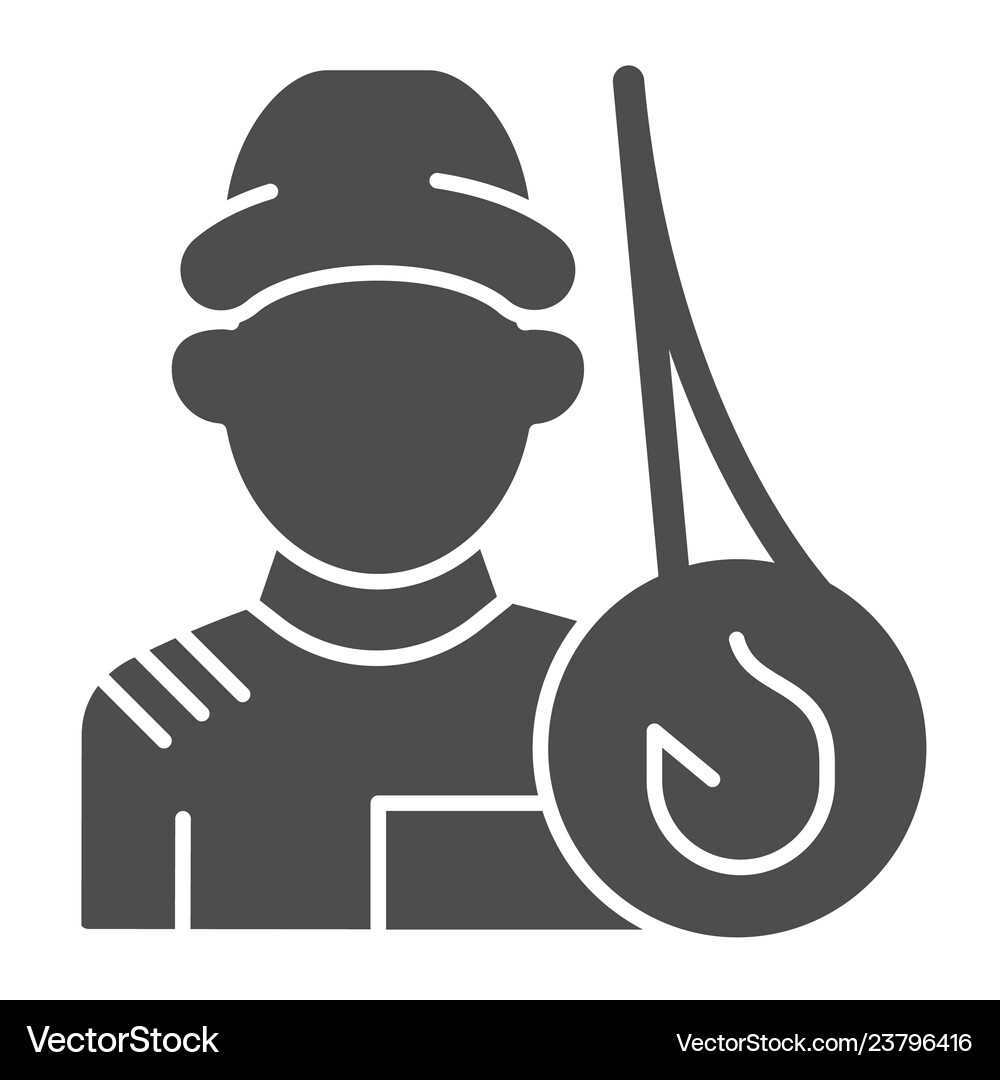 Fisherman solid icon fishing Royalty Free Vector Image