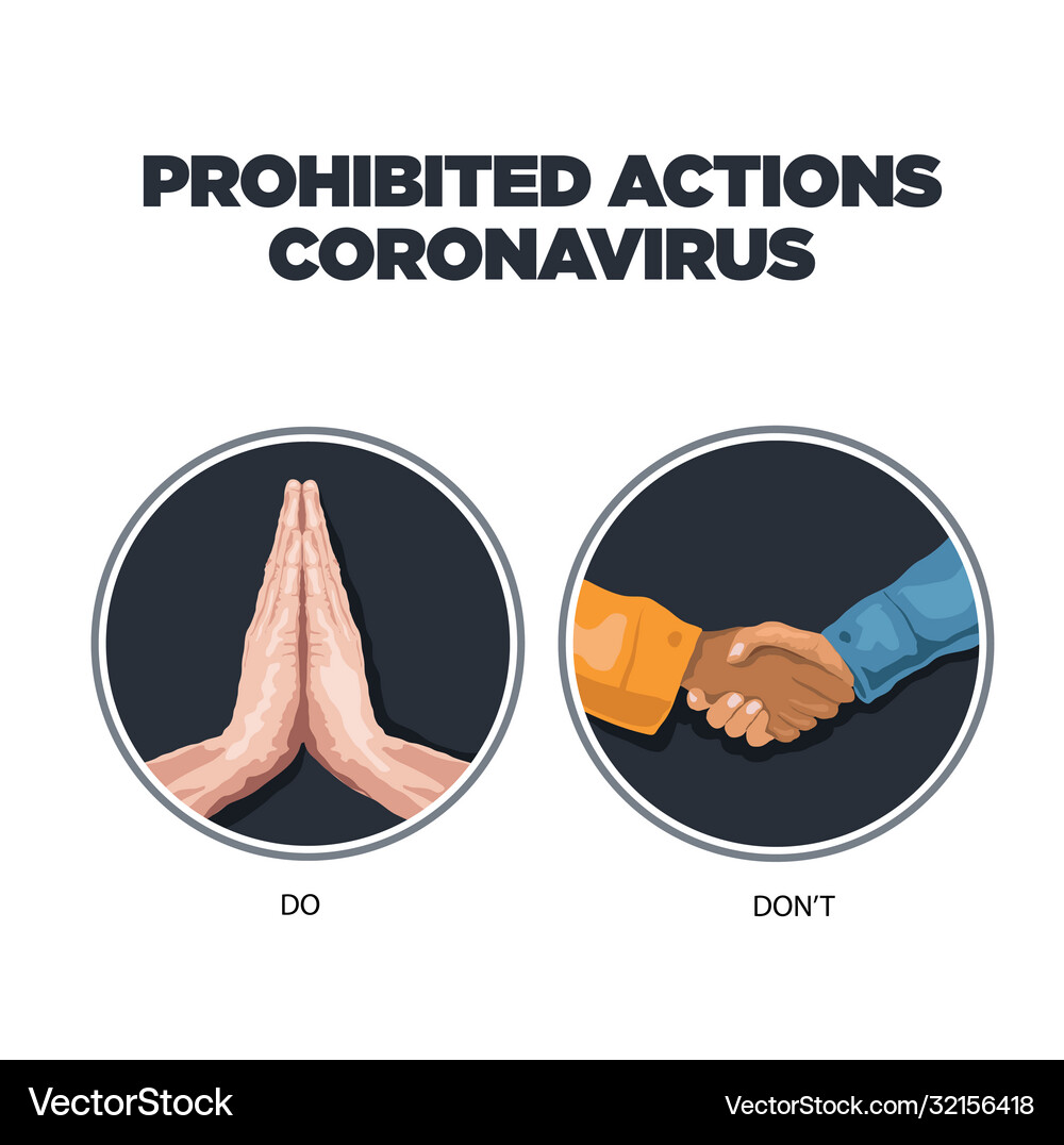 Prohibited actions during corona virus Royalty Free Vector