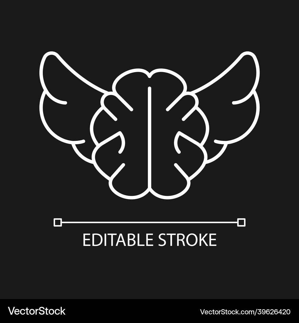 Independent thinking white linear icon for dark Vector Image