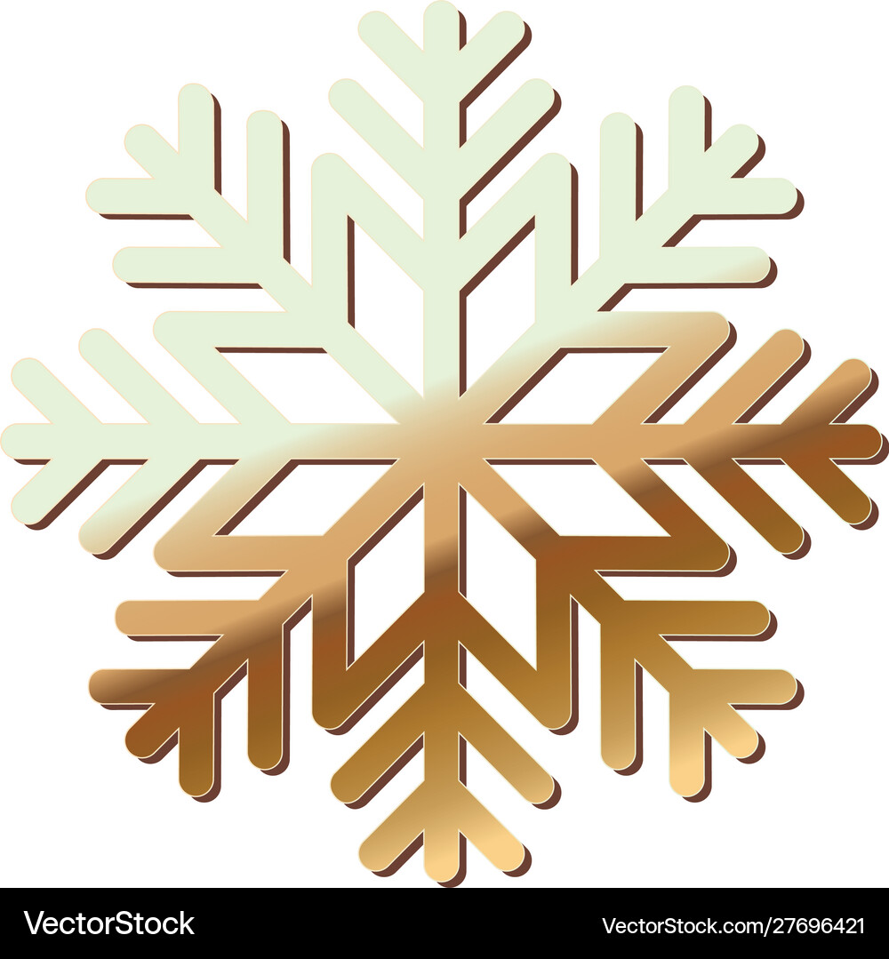 Happy merry christmas snowflake gold Royalty Free Vector
