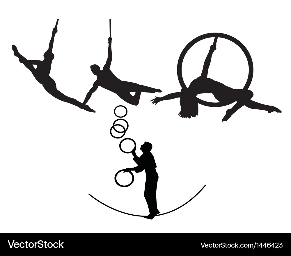Circus trapeze artists Royalty Free Vector Image