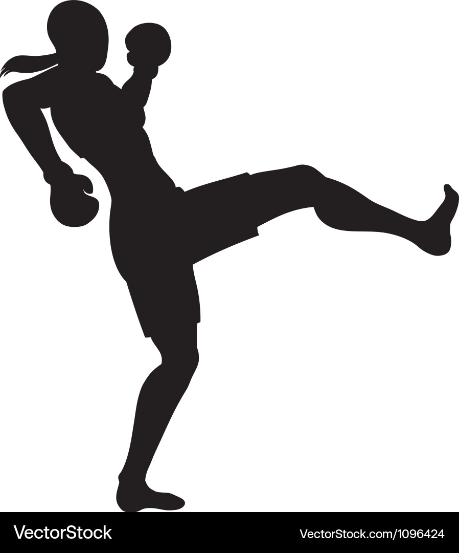 Front kick female Royalty Free Vector Image - VectorStock