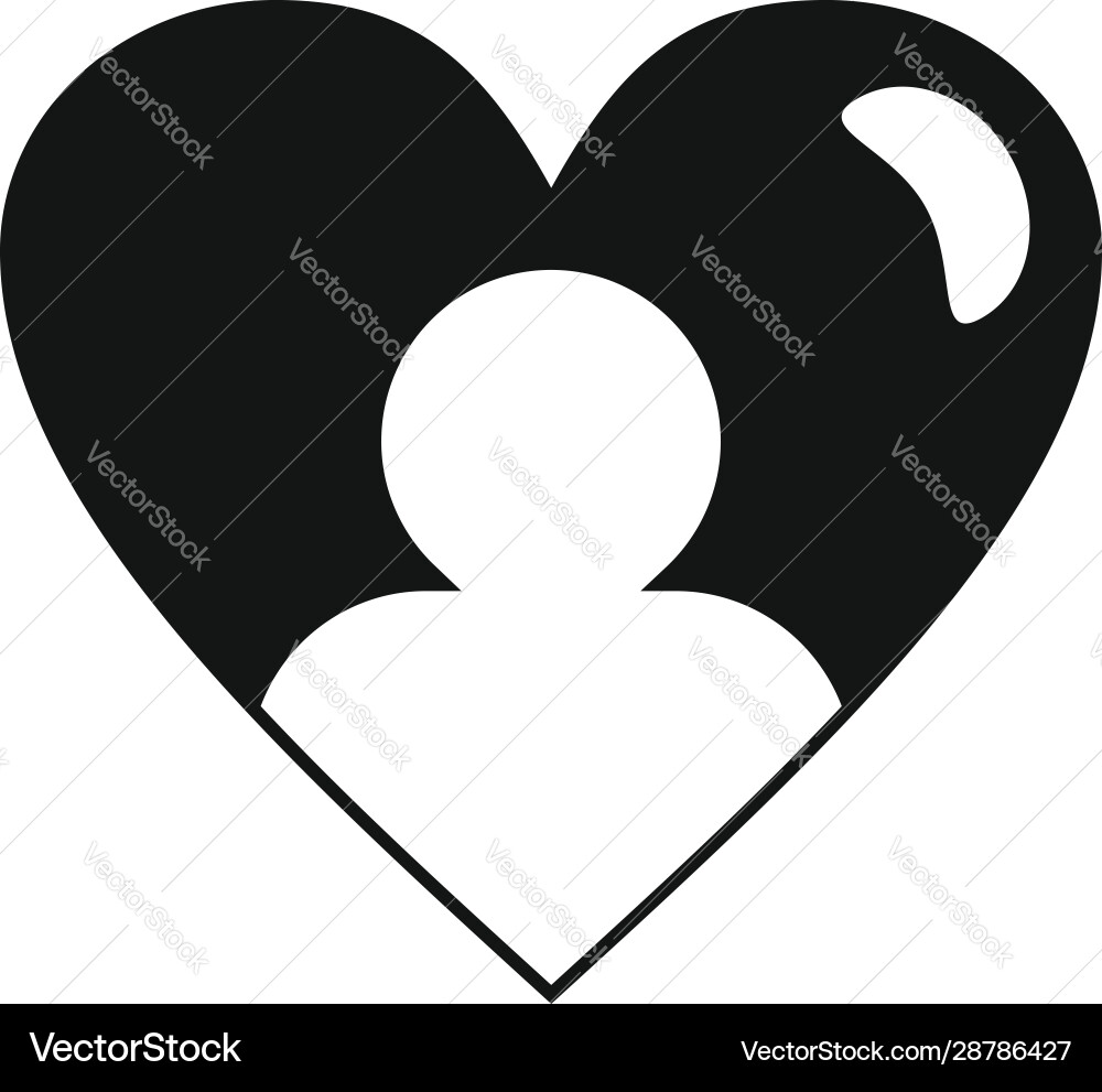 Heart love kid icon simple style Royalty Free Vector Image