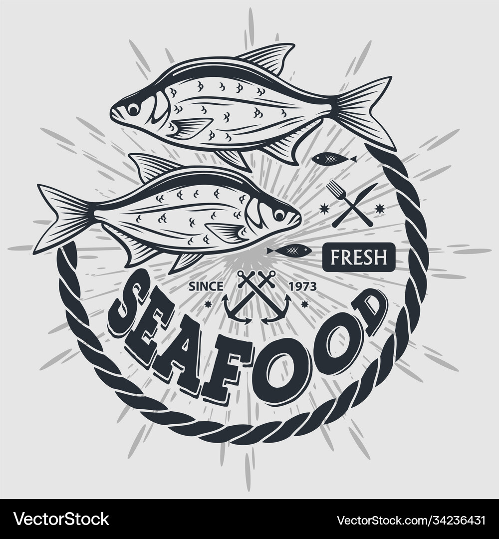 Seafood design concept with bream fish Royalty Free Vector
