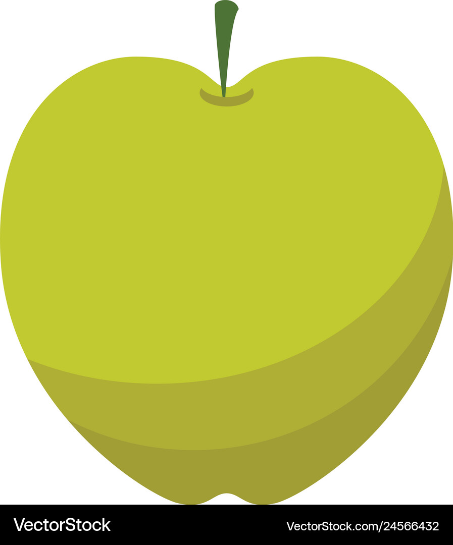 Green apple flat on white Royalty Free Vector Image