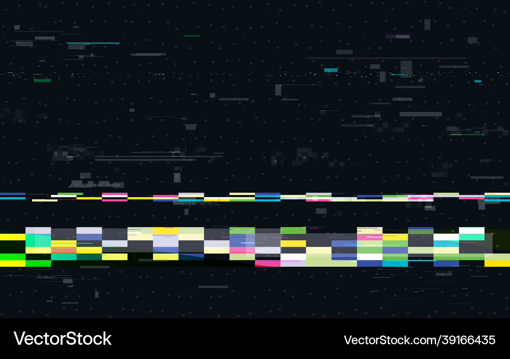 Glitch background video signal distortion Vector Image