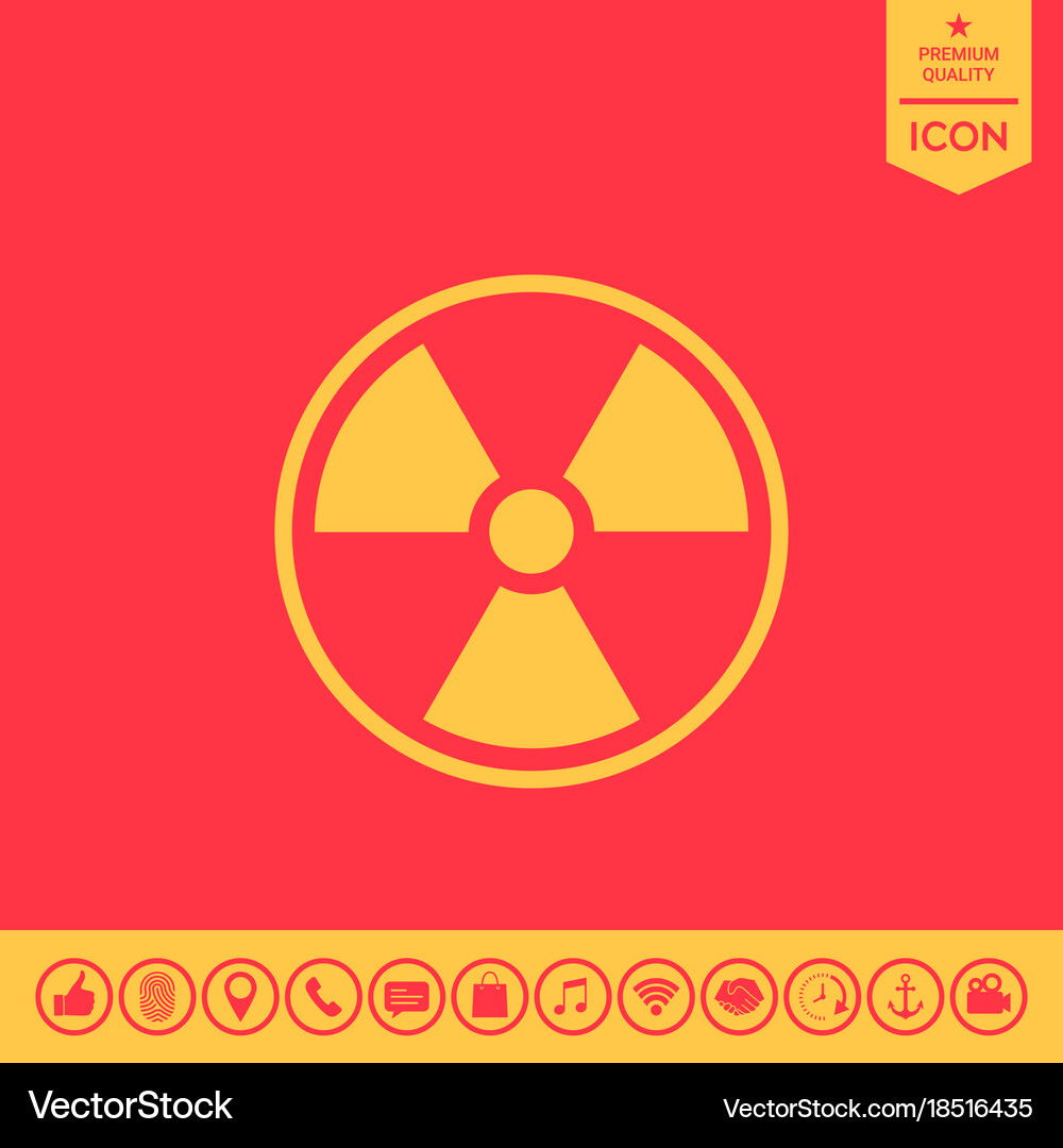 Ionizing radiation icon Royalty Free Vector Image